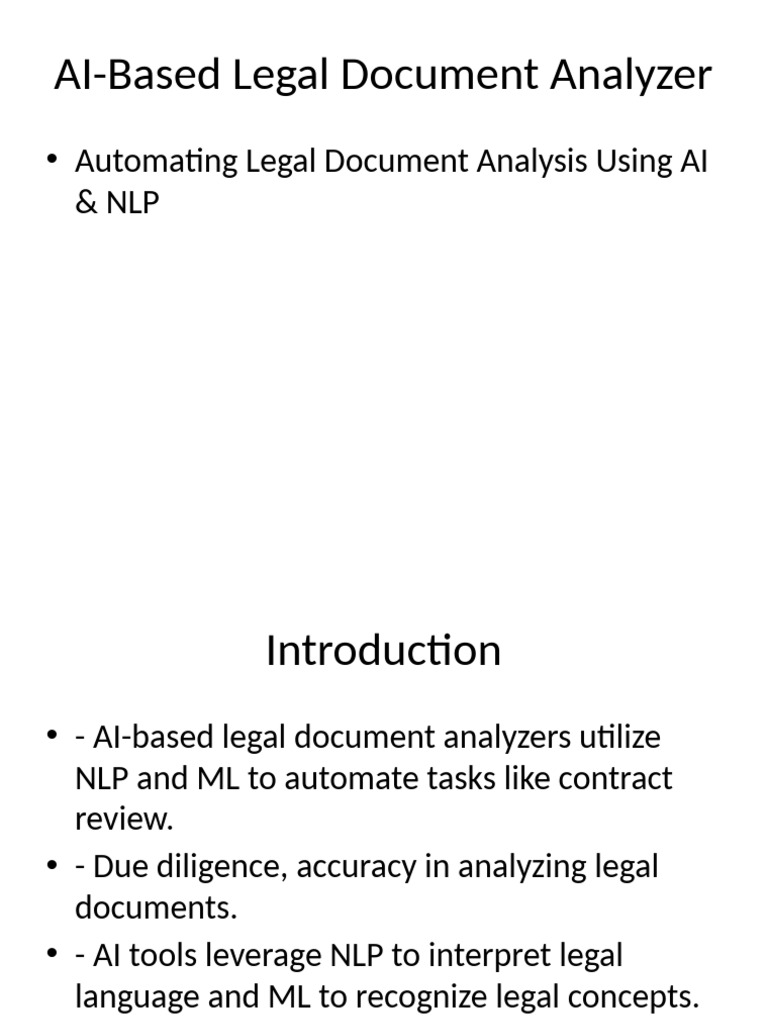 AI Legal Document Analyzer Presentation | PDF | Artificial Intelligence | Intelligence (AI ...