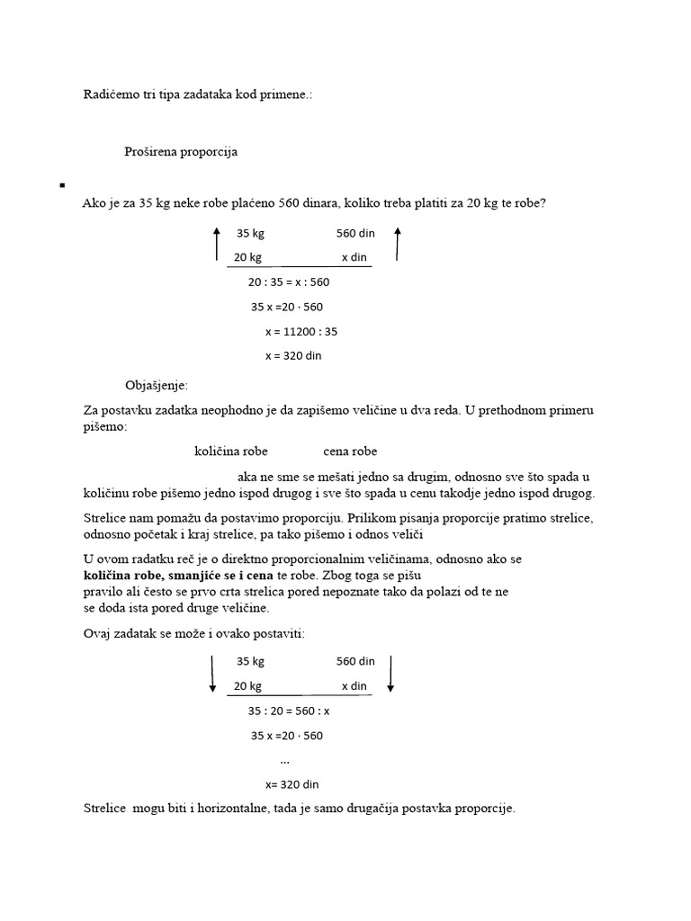 primena-proporcija | PDF