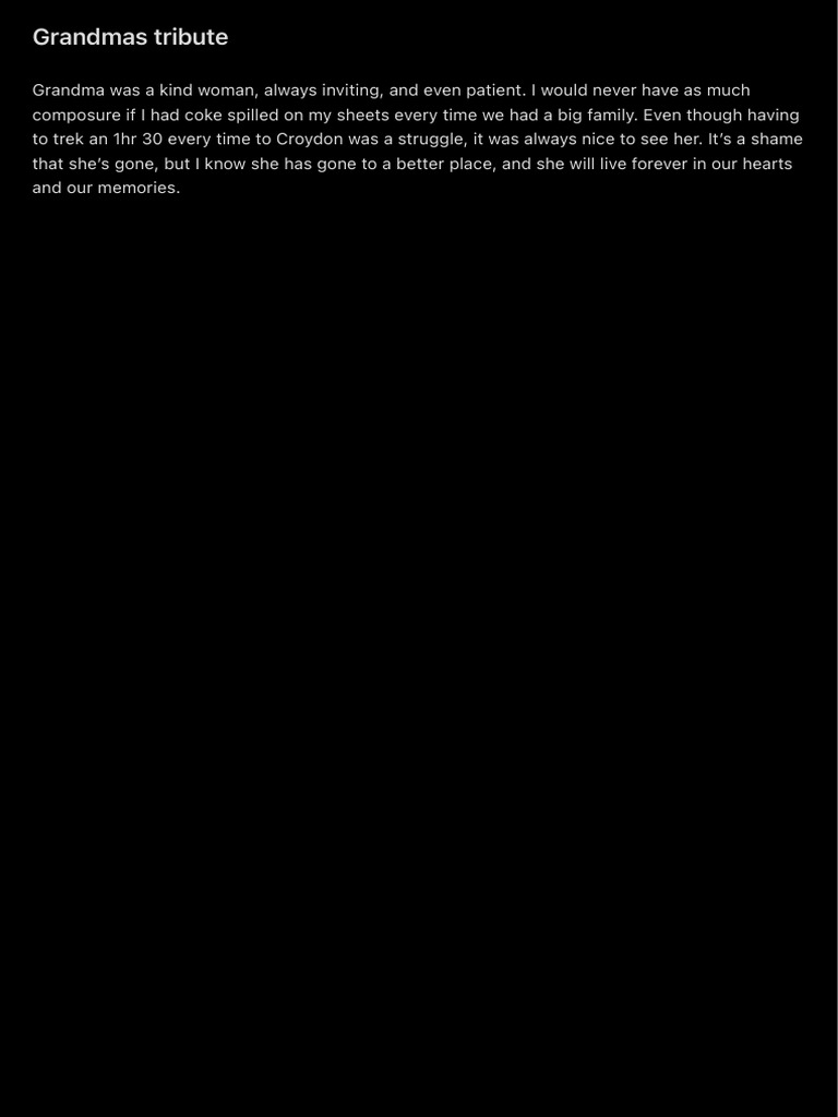Grandmas Tribute Pdf