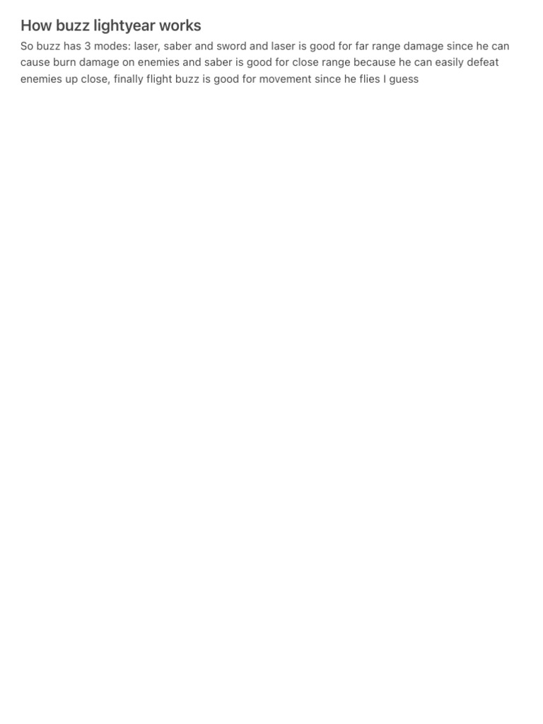 How Buzz Lightyear Works | PDF