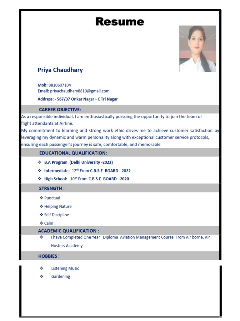 Priya Chaudhary CV N | PDF