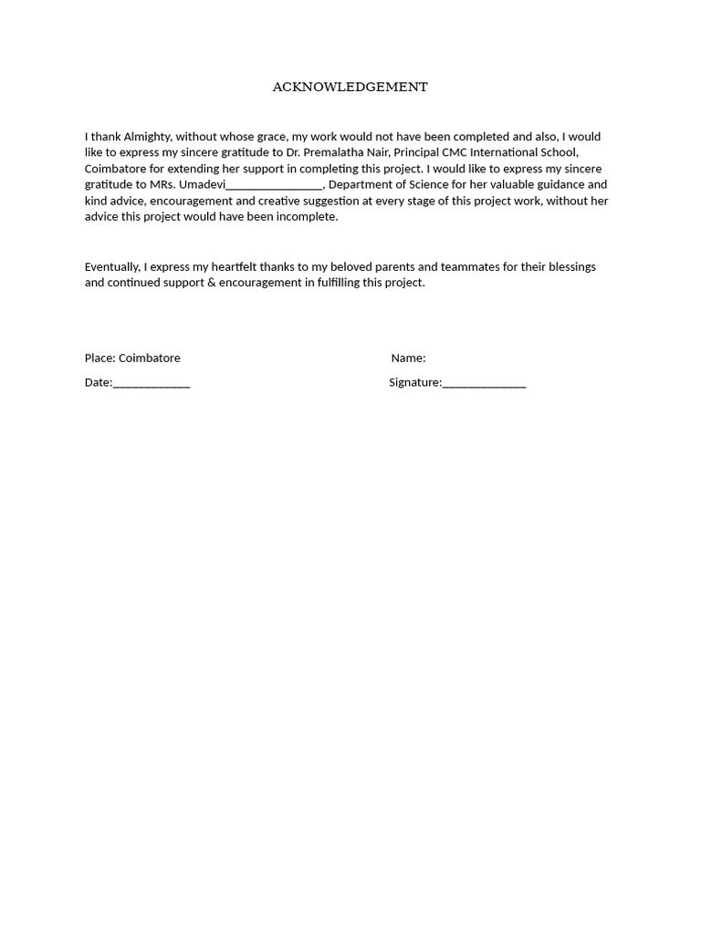 Acknowledgement | PDF