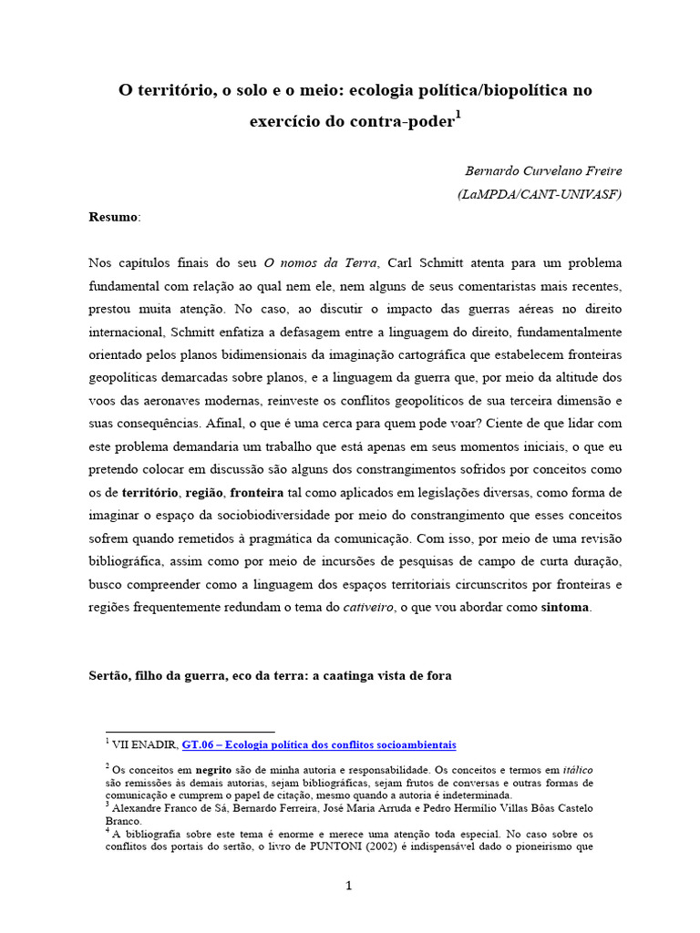 O território, o solo e o meio_comunicação ENADIR.2 | PDF | Brasil ...