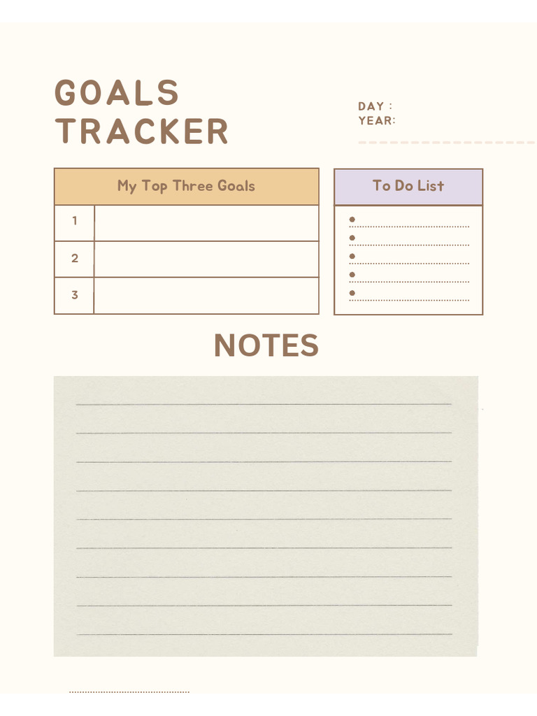My Top Three Goals Tracker | PDF