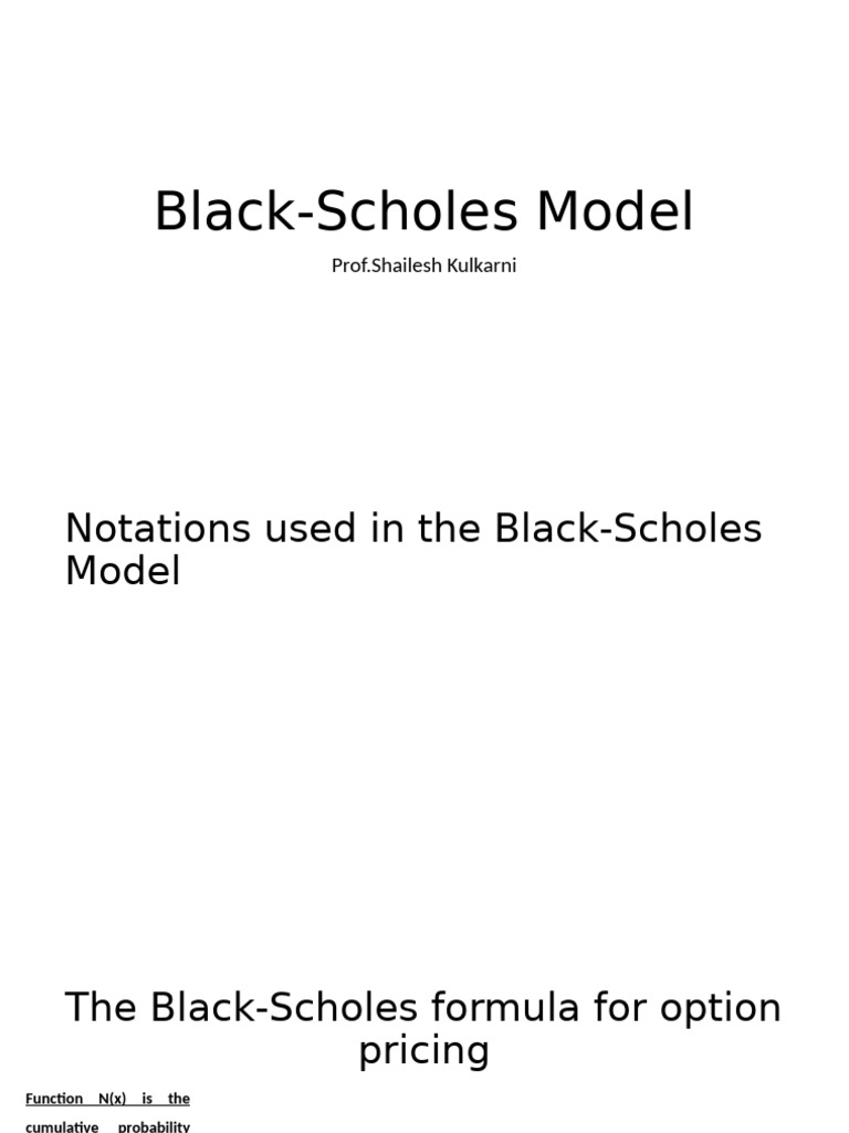 Black-Scholes Model Overview and Examples | PDF | Black–Scholes Model ...