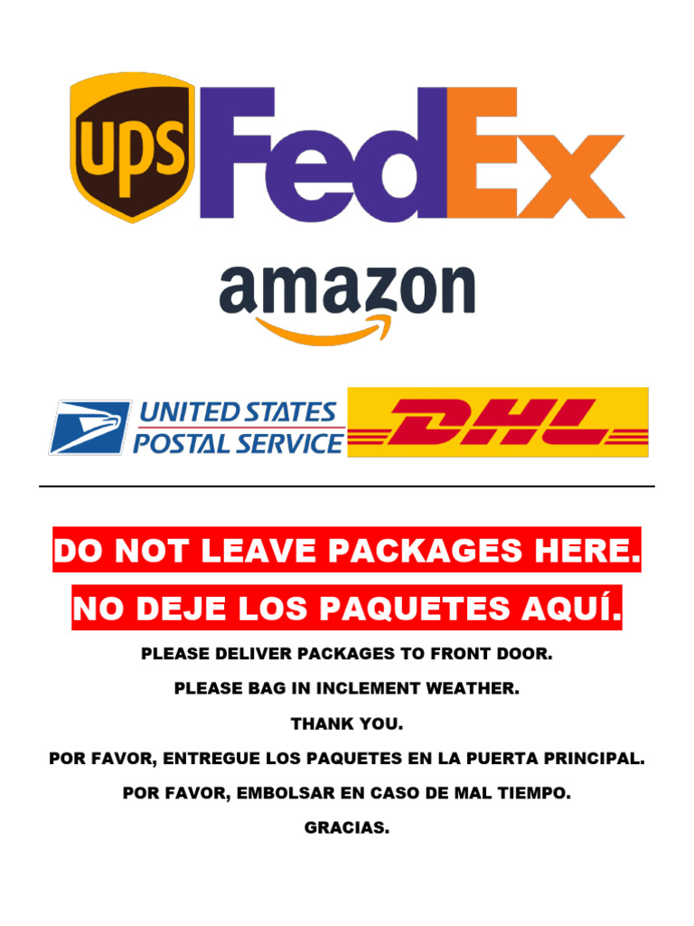 FedEx UPS Amazon USPS Package Sign Reddit | PDF