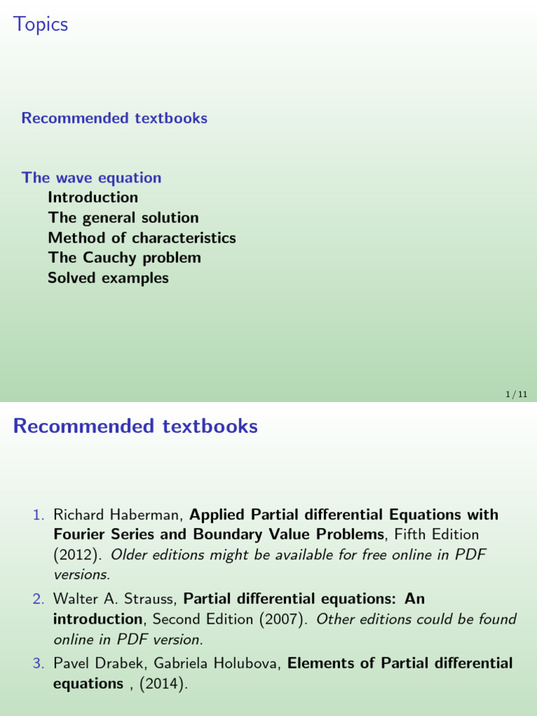 [Handout] Solving_PDEs_wave_equation | PDF | Partial Differential ...