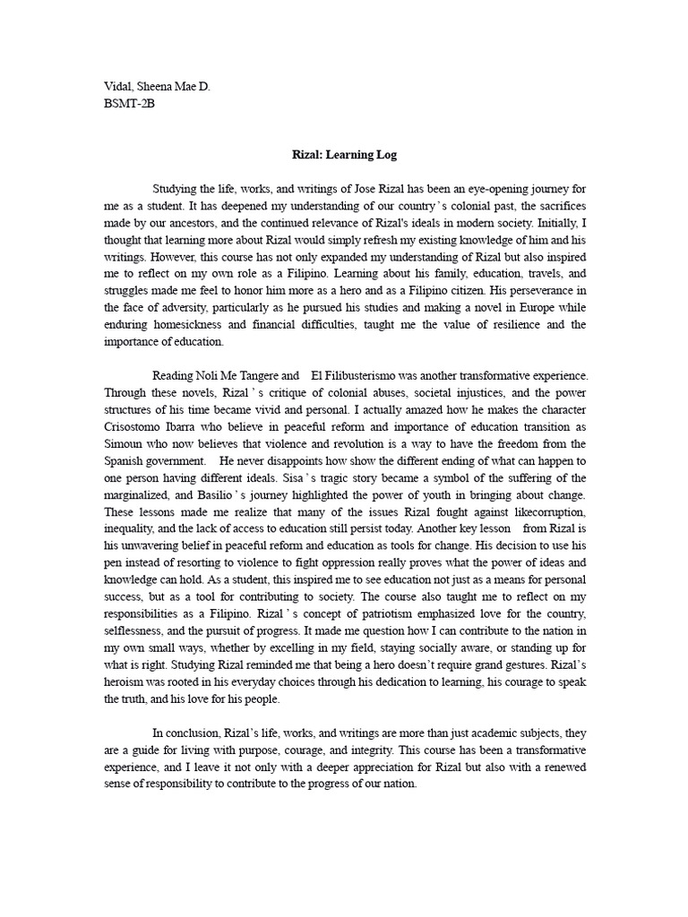 Vidal Learning Log | PDF