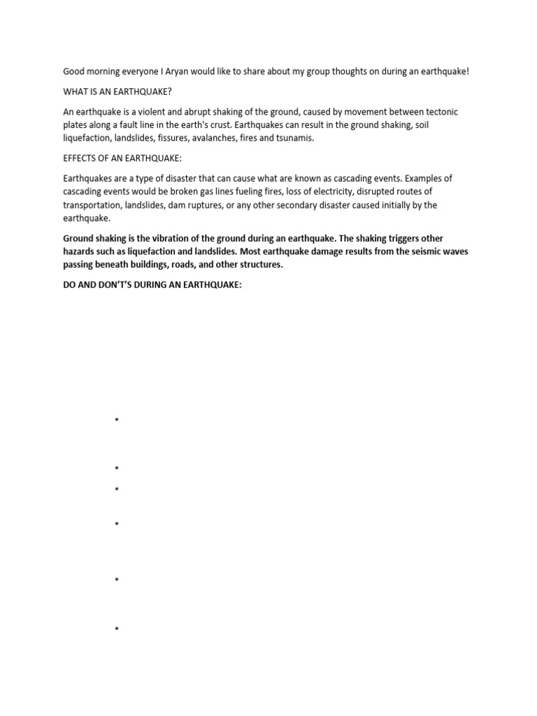 G1 Group skit for activity | PDF | Earthquakes | Geological Hazards