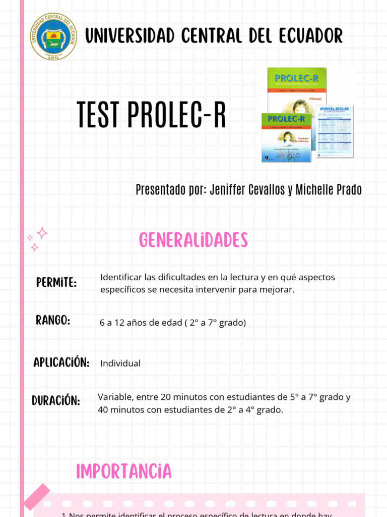 TEST PROLEC | PDF | Oración (Lingüística) | Palabra