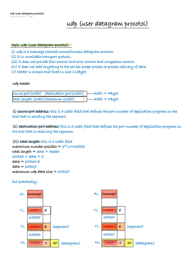 Overview of User Datagram Protocol | PDF | Internet Protocols ...