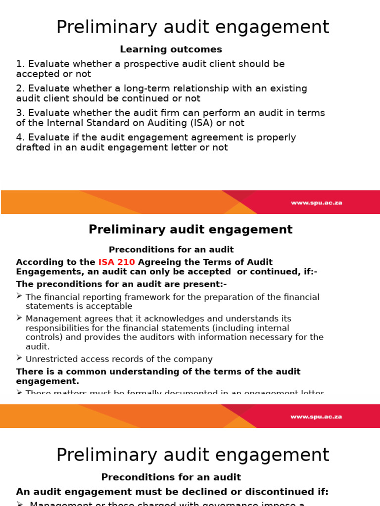 Preliminary Audit Engagement Guidelines | PDF | Audit | Business