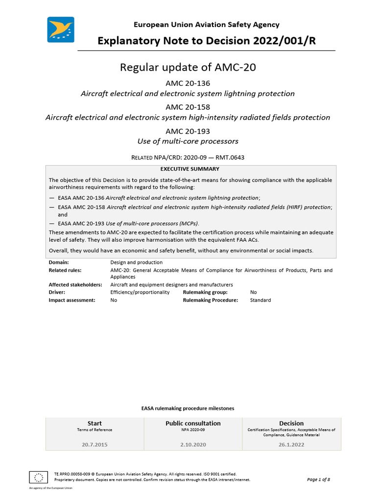 Explanatory Note To Ed Decision 2022-001-r | PDF