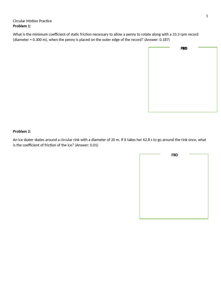 Syed Practice- Circular Motion Practice | PDF | Force | Mechanics