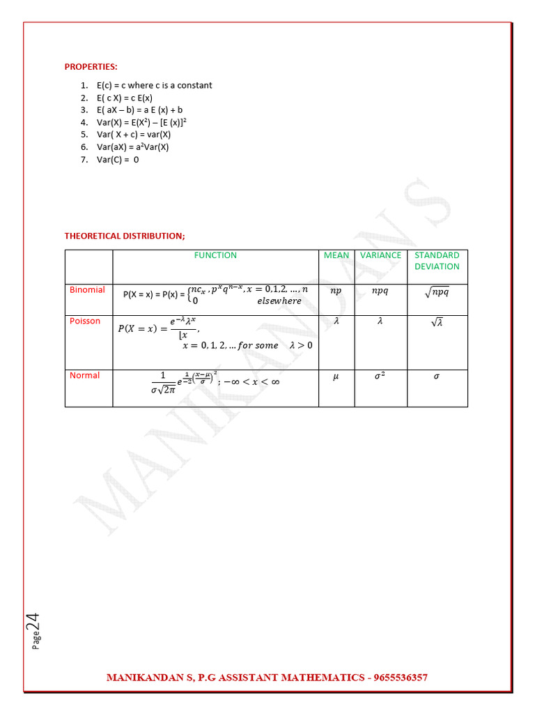 12th Maths Formula Book Prepared by Mr S Manikandan-25 | PDF