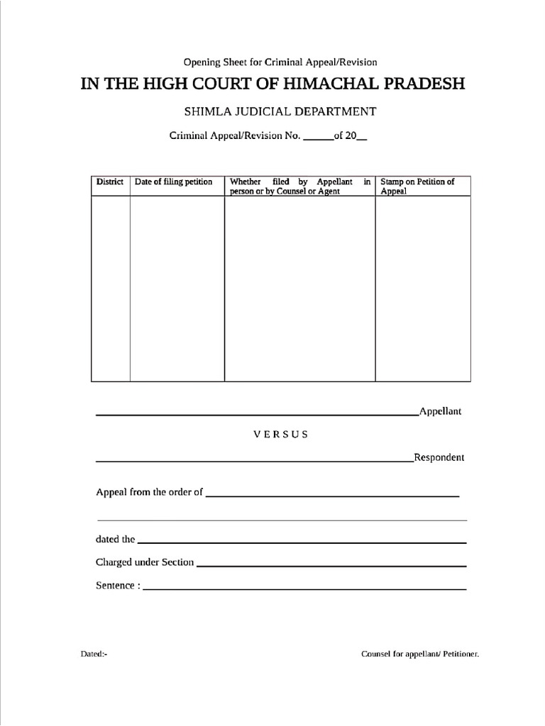 Opening Sheet Form | PDF