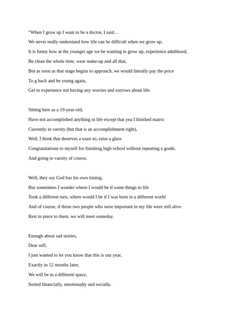 Reflections on Growing Up | PDF