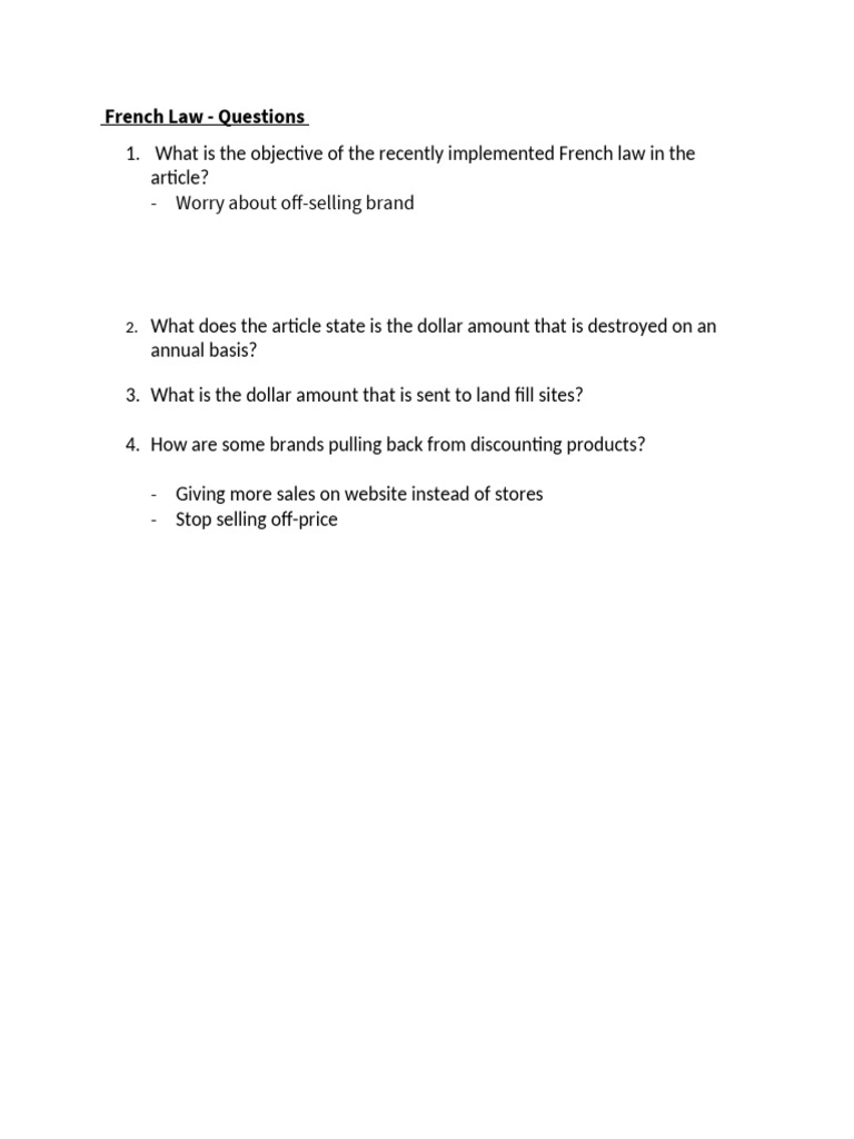 French Law on Brand Discounting Issues | PDF