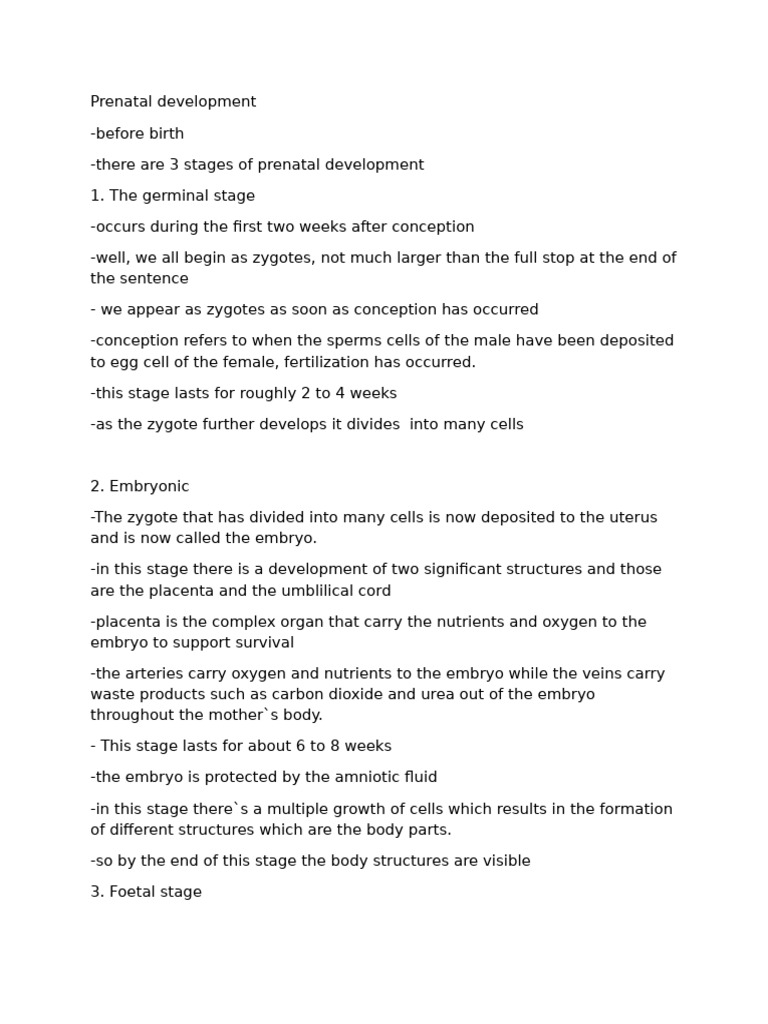 Prenatal Development | PDF