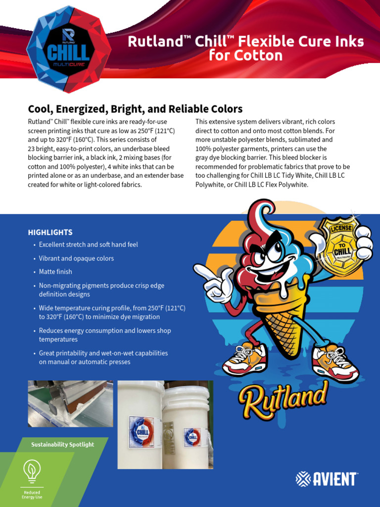 Rutland Chill Flexible Cure Ink Color Card | PDF | Color | Ink