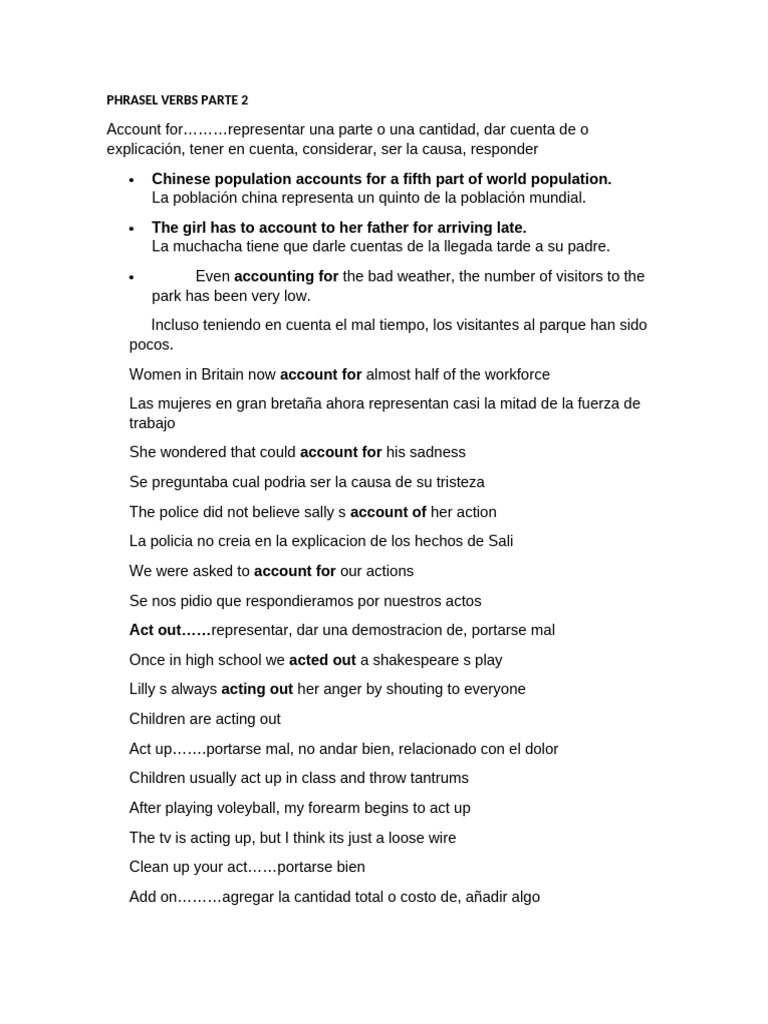 PHRASEL VERBS PARTE 2 | PDF