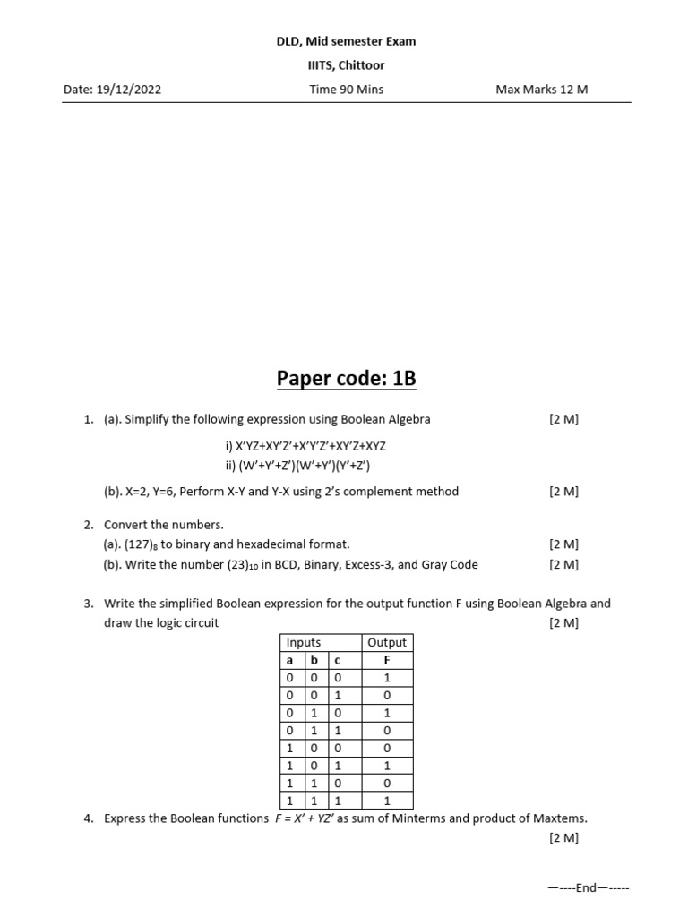 DLD Section1b Mid1 | PDF