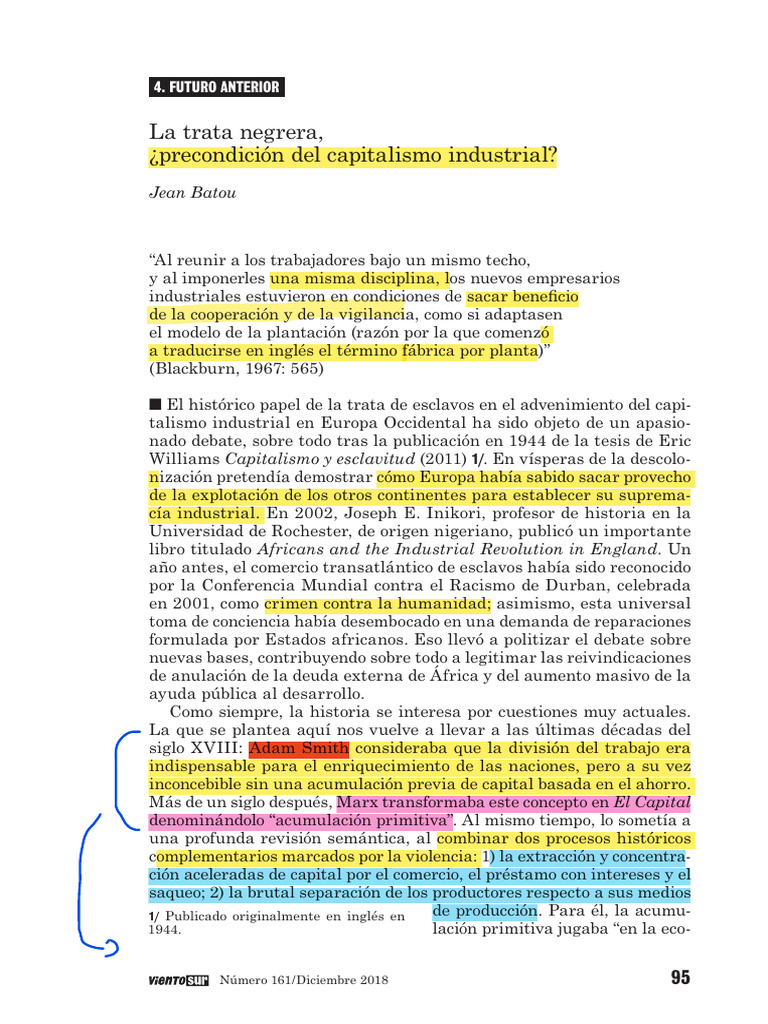 La Trata Negrera y el Capitalismo Industrial | PDF | Esclavitud ...