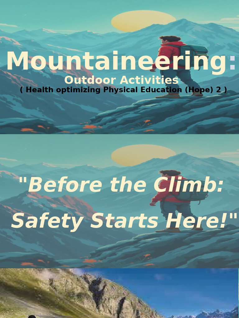 Mountaineering - PPT 101 | PDF | Hiking | Mountaineering