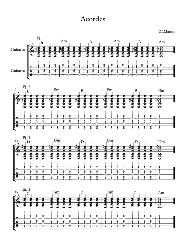 Acordes de Guitarra para Iniciantes | PDF