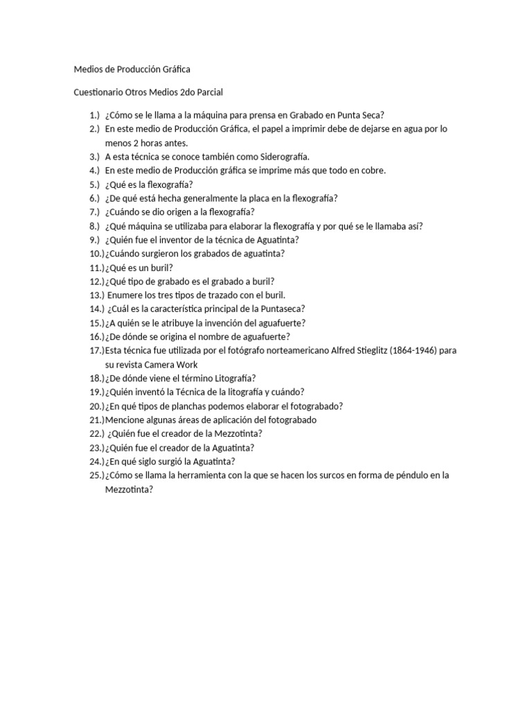 Cuest Otros Medios 2 Do PAlumnos | PDF