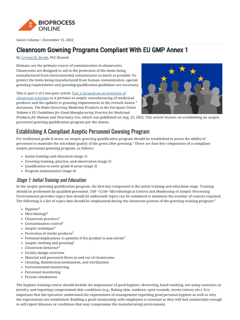 Aseptic Gowning Compliance Guide | PDF | Sterilization (Microbiology ...