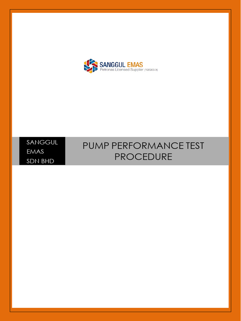 Pump Performance Test Procedure - META G-18062 AB - rev1 | PDF | Pump ...