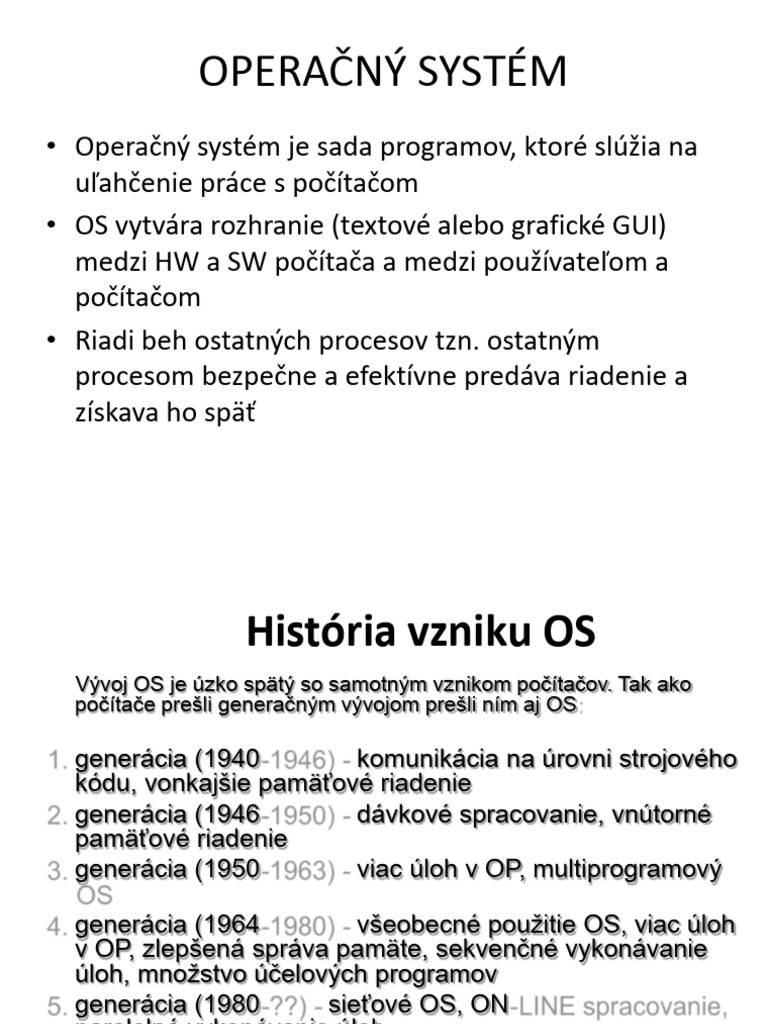 Operacne Systemy | PDF