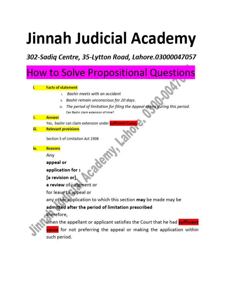 How To Solve Propositional Questions - JJA | PDF