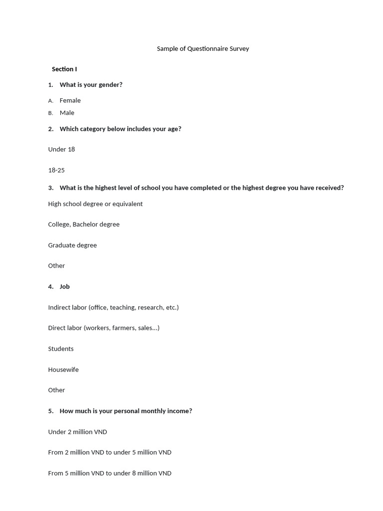 Green Product Purchase Questionnaire | PDF