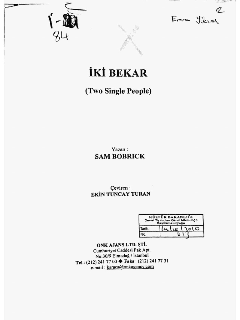 Sam Bobrick - İki Bekar | PDF