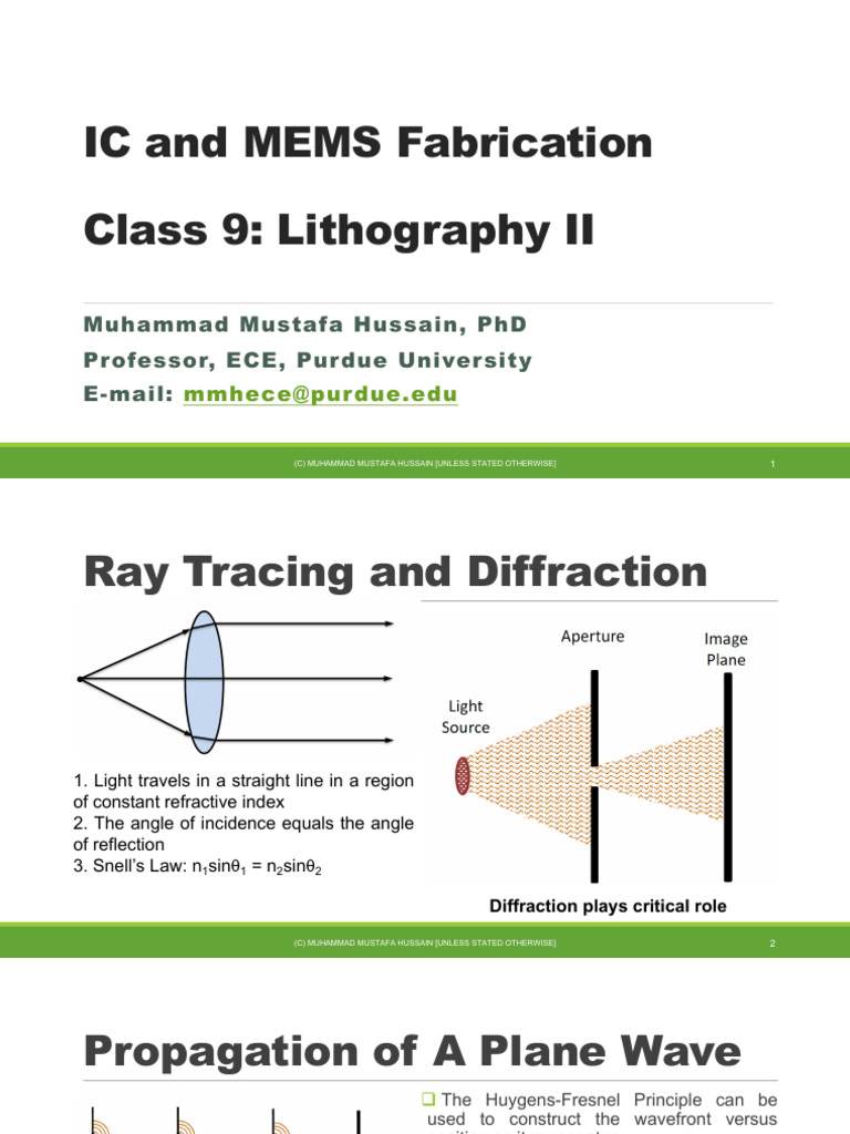 Lecture Notes - Lithography II | PDF | Diffraction | Angular Resolution