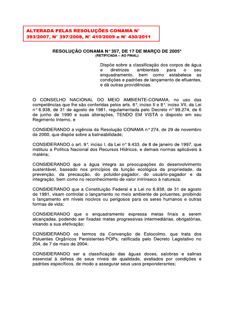 Conama 357 | PDF