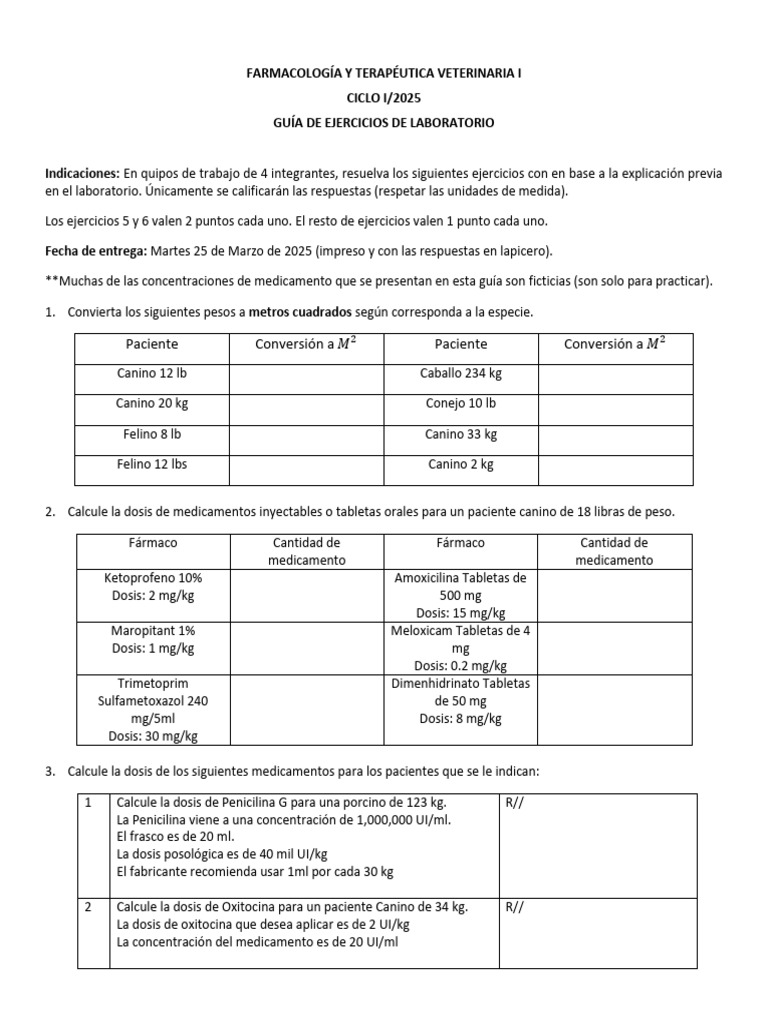 Guia Evaluada de Ejercicios 1c | PDF | Penicilina | Medicamentos con receta