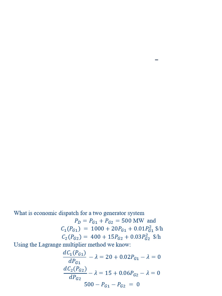 EE486_Lect7_Solution Methods of ELD Problem – the Lambda Iteration Method | PDF | Theoretical ...