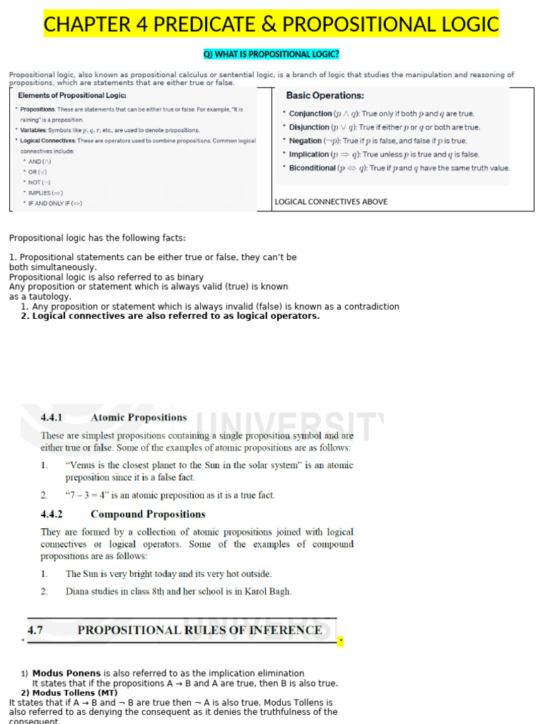 CHAPTER 4 PREDICATE LOGIC | PDF | Bayesian Network | Logic