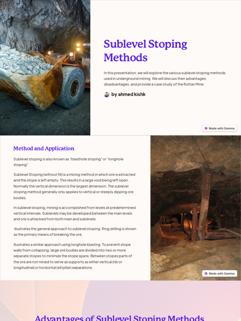 Sublevel Stoping Methods Overview | PDF | Mining