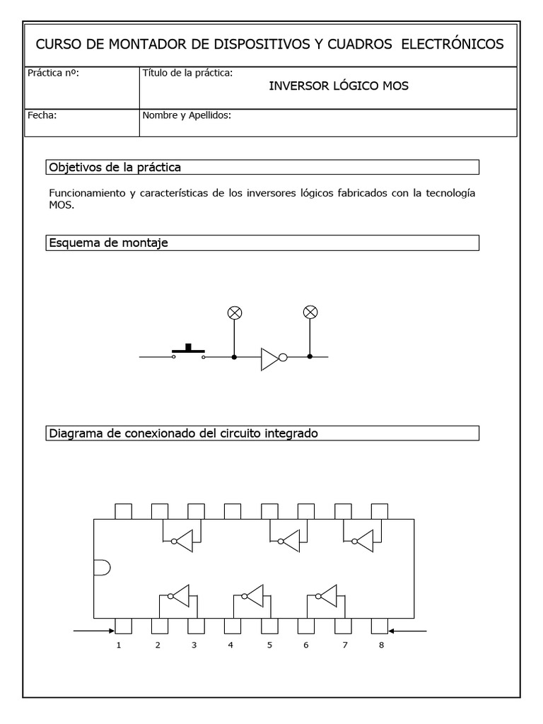 Practica Inversor Logico Mos | PDF | Corriente continua | Circuito ...