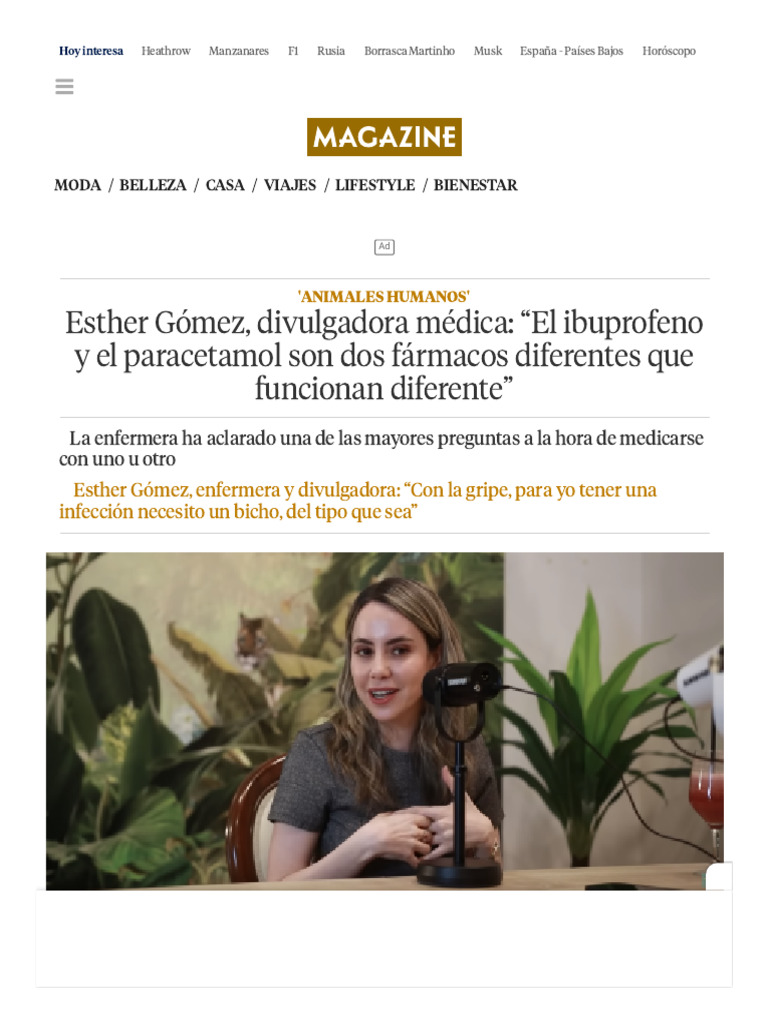 Esther Gómez, Divulgadora Médica - El Ibuprofeno y El Paracetamol Son ...
