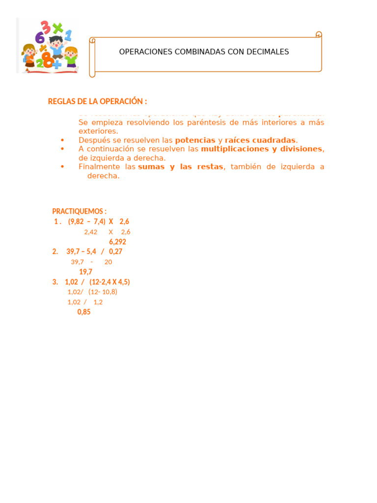 Ejercicios de Operaciones con Decimales | PDF