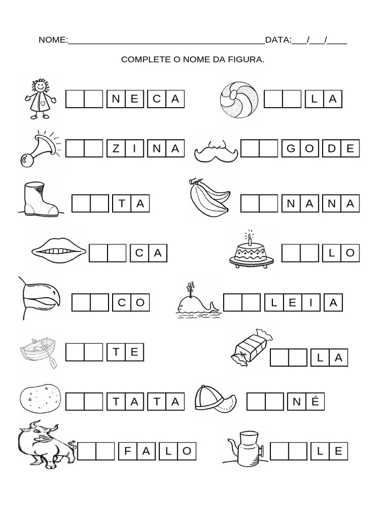Completar Nome Da Figura 1 Sílaba | PDF