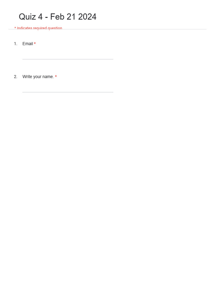 Quiz 4 - Feb 21 2024 - Google Forms | PDF