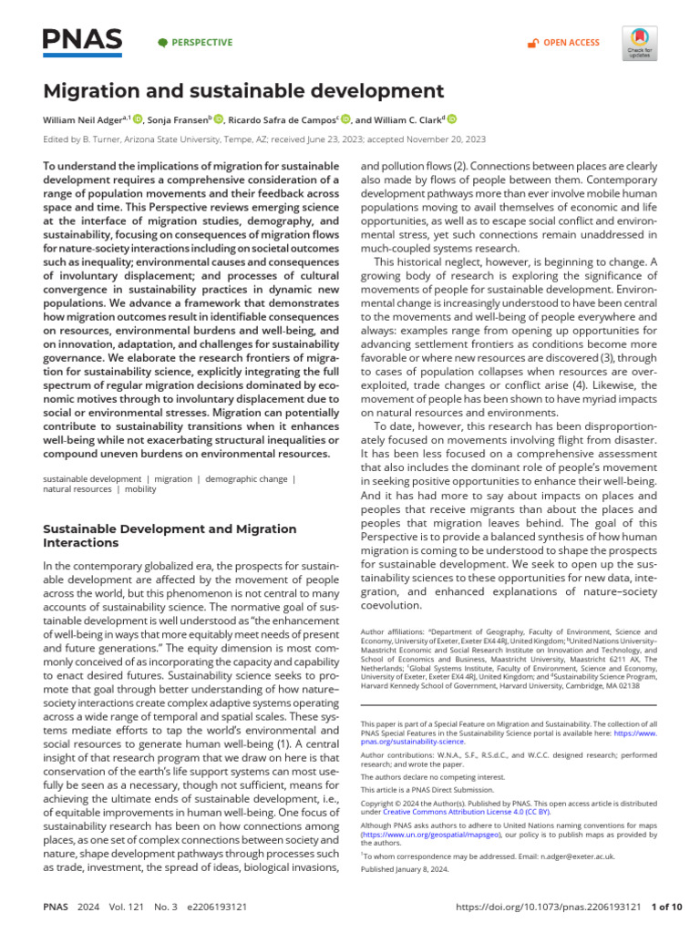 Migration's Role in Sustainable Development | PDF | Sustainability ...