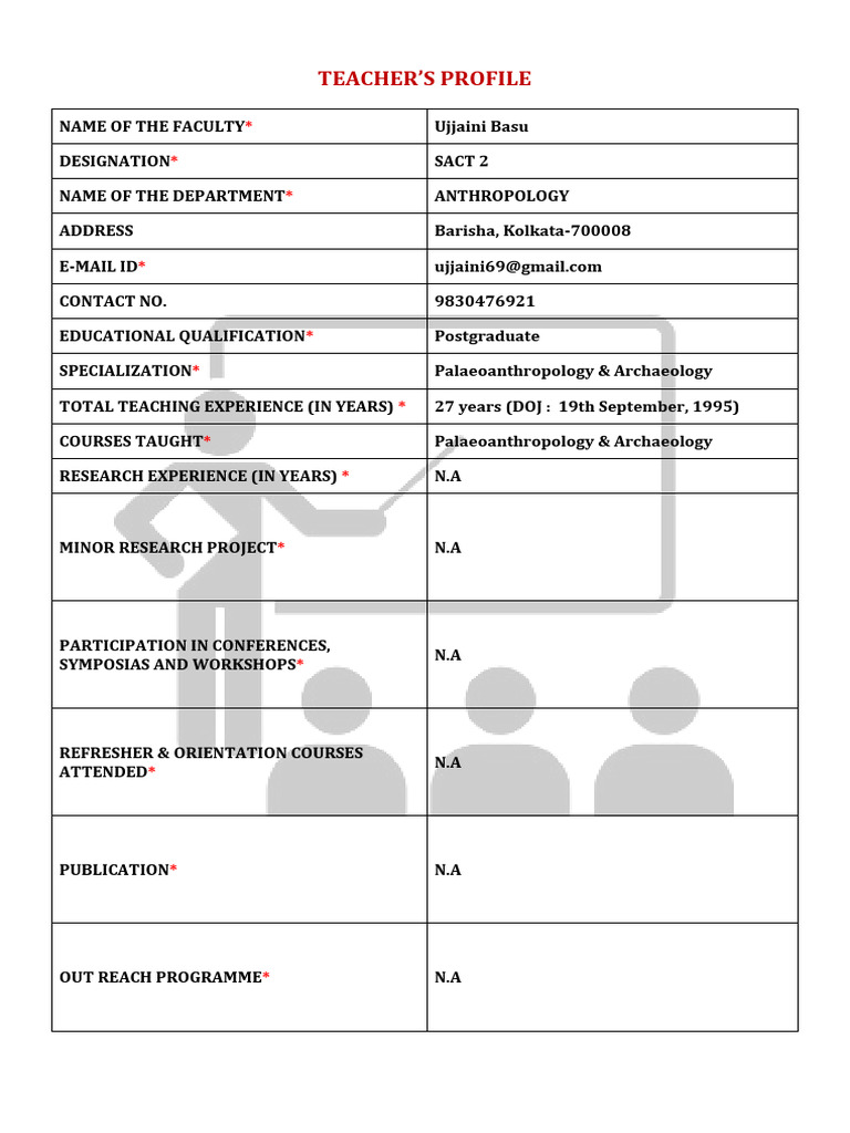 Teacher'S Profile | PDF | Liberal Arts Education