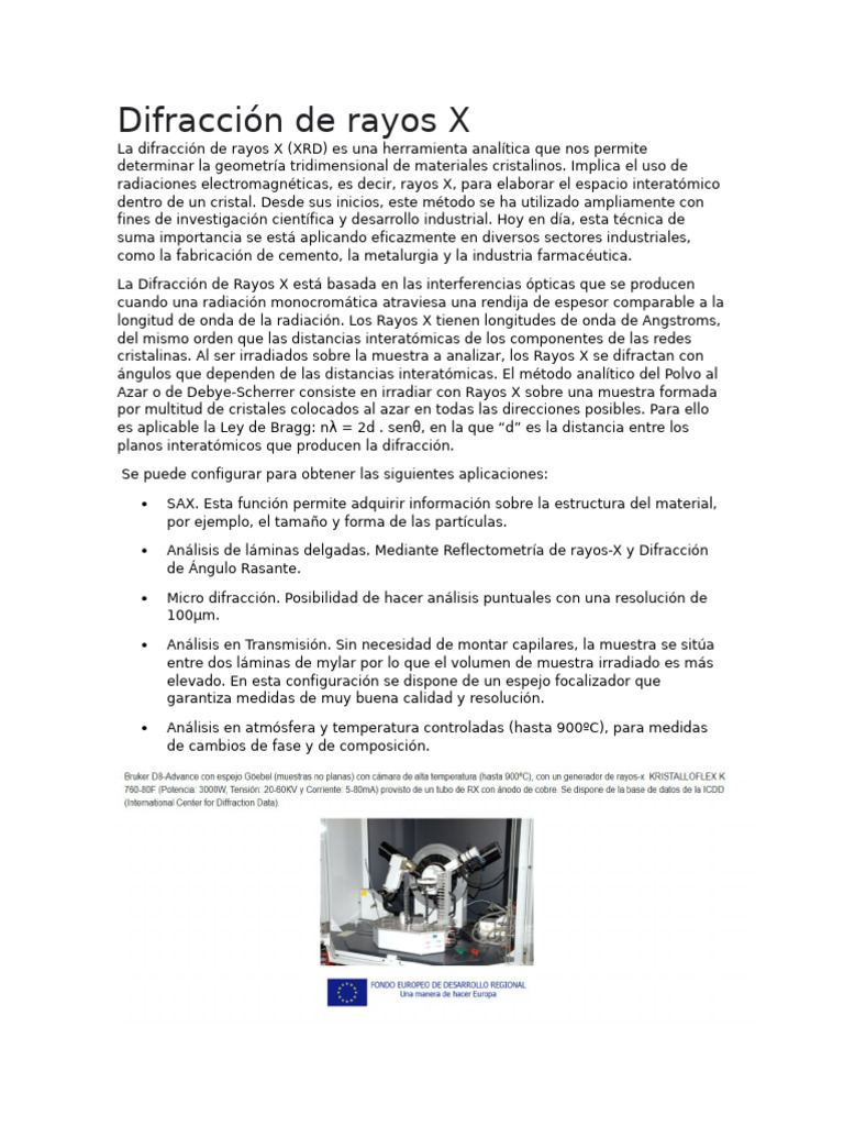 Difracción de Rayos X | PDF
